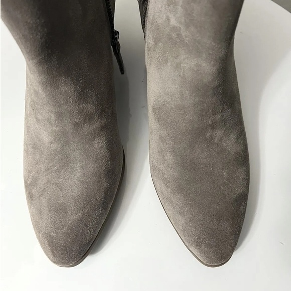 Frye | Shoes | Frye Judith Double Zip Ankle Boots Gray Suede Heel ...